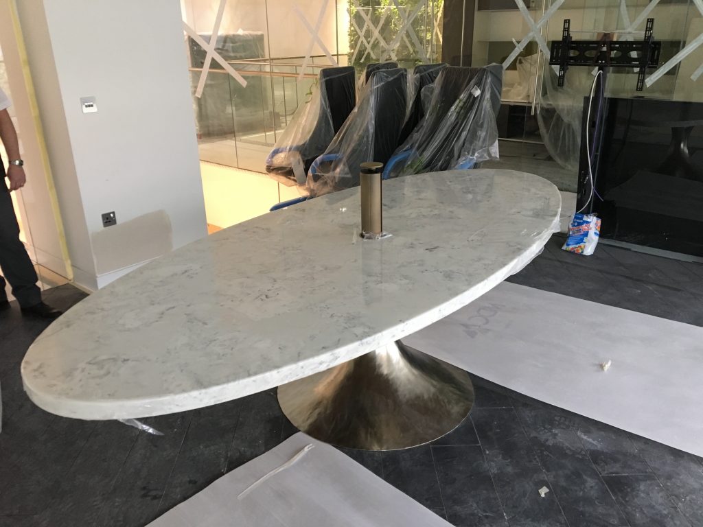 Our first marble effect table top installation - Creative Coatings